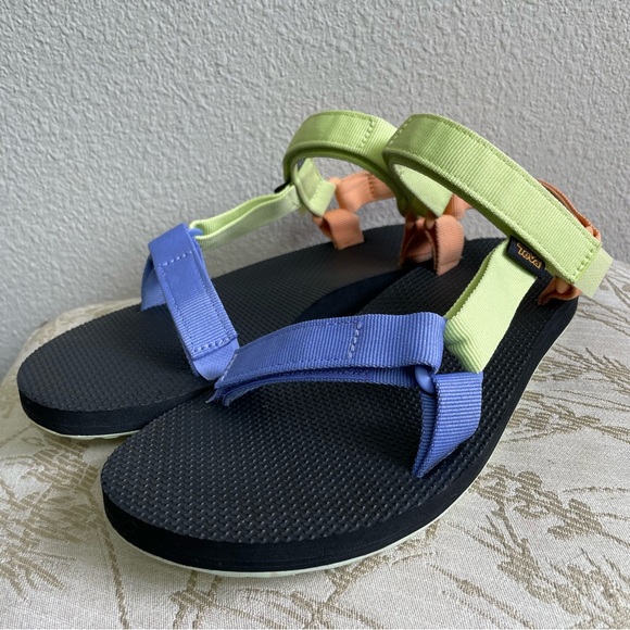 Teva | Shoes | Teva Blue And Green Strap Sandals | Poshmark